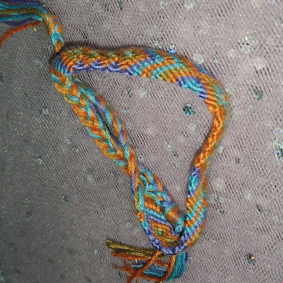 Source Unknown | Jewelry | 10 Handmade Orange Blue String Braided ...